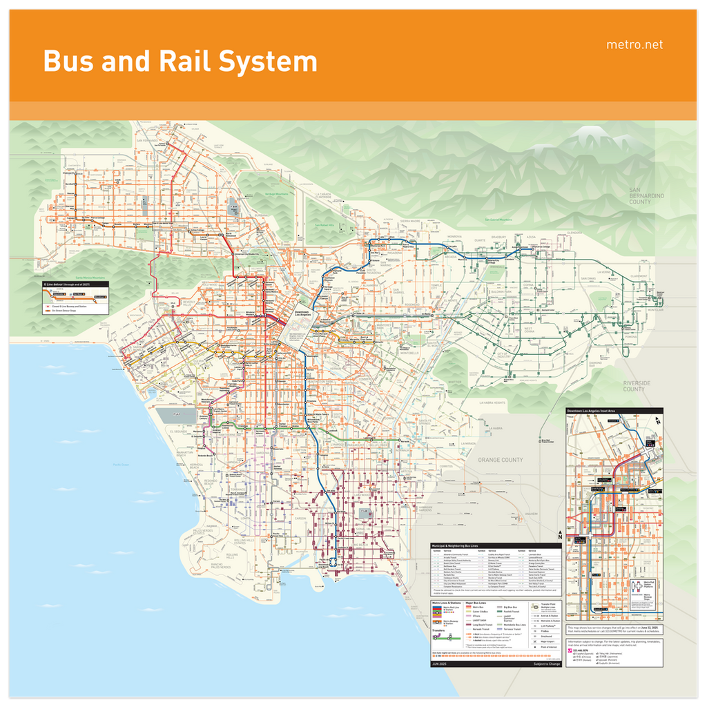 Los Angeles Metro System Map Poster – Metro Shop