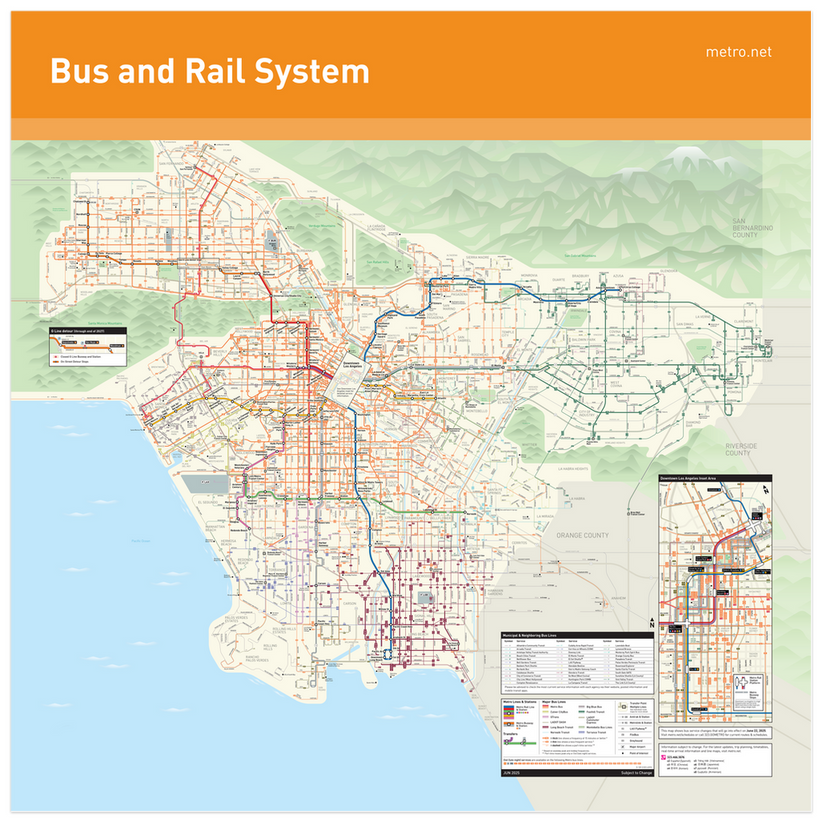 Los Angeles Metro System Map Poster – Metro Shop