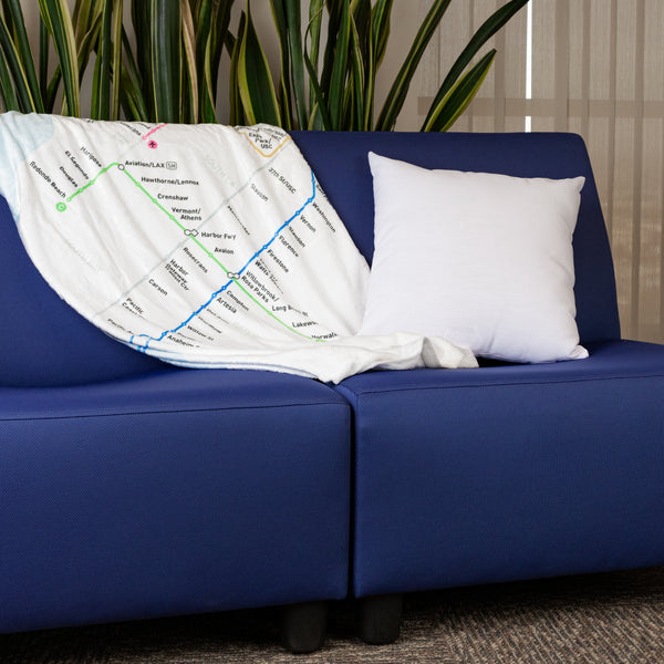 Los Angeles Metro Transit Map Throw Blanket - Metro Shop