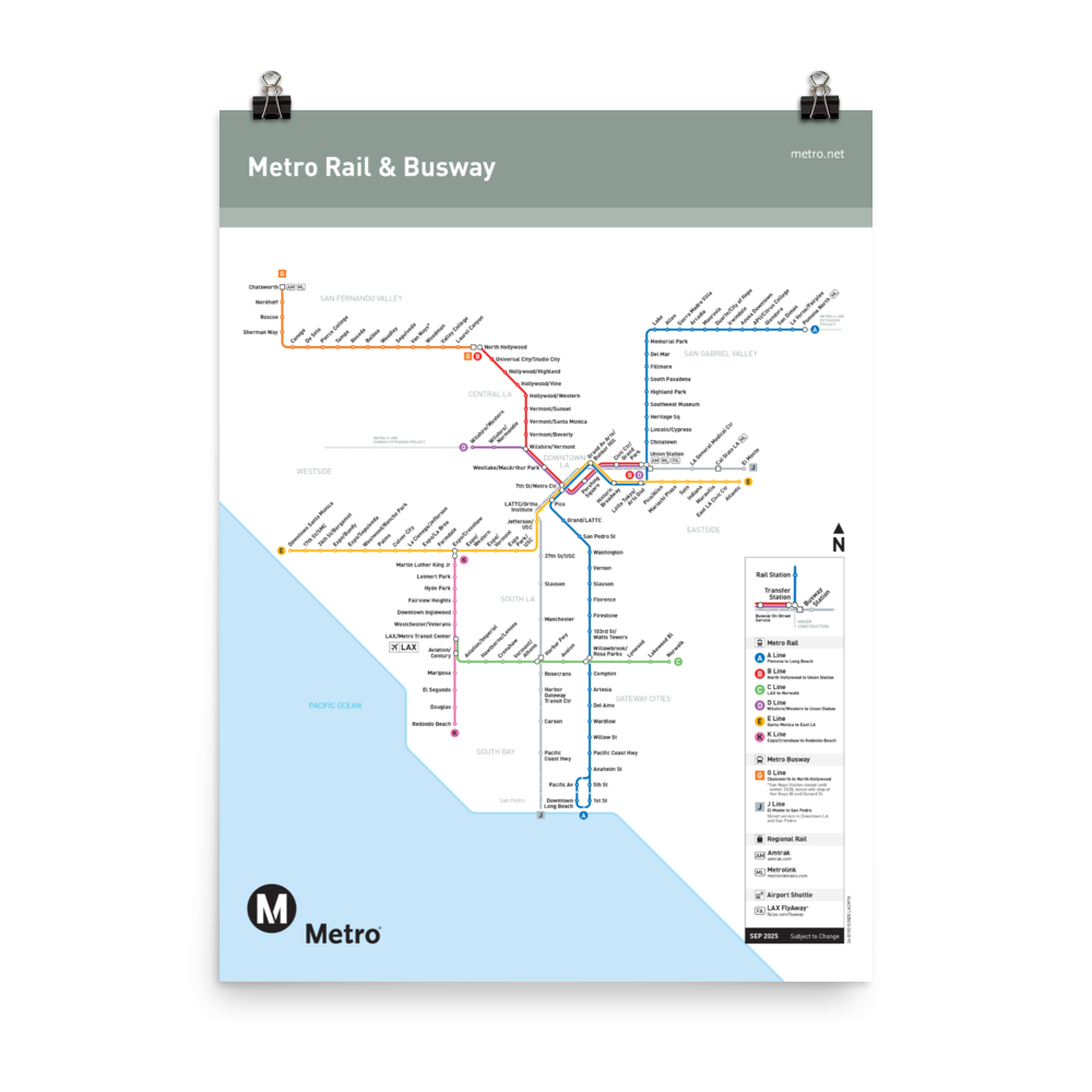 Los Angeles Metro Transit Map Poster – Metro Shop