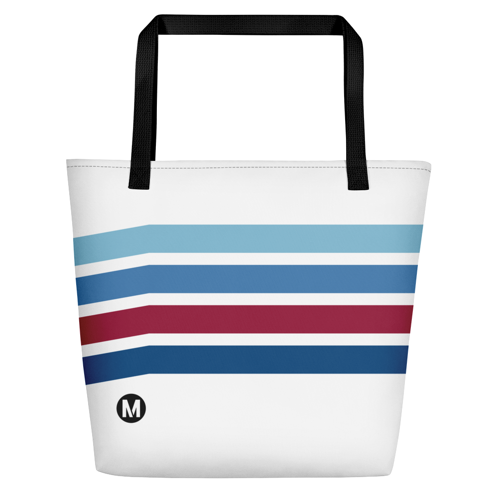Retro Blue Line Beach Bag – Metro Shop